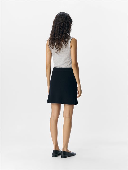 Object - Viola Mw Short Knit Skirt - Black